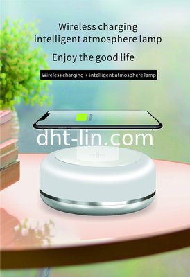 Newest Popular Design Portable Wireless Charging Atmosphere Lamp Charging Pad Wireless Charger 15W Phone Quick Charger supplier