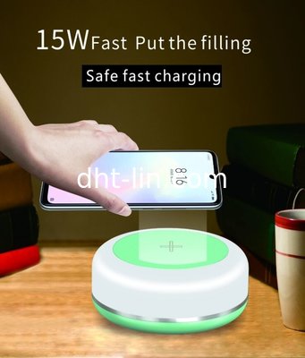 Newest Popular Design Portable Wireless Charging Atmosphere Lamp Charging Pad Wireless Charger 15W Phone Quick Charger supplier